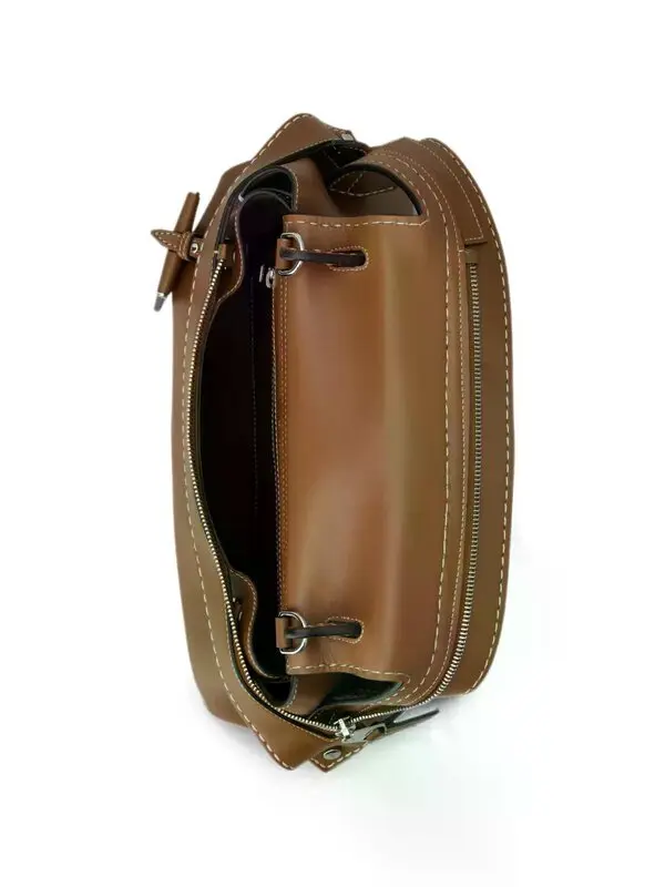 TOD'S Topstitched Leather Shoulder Bag