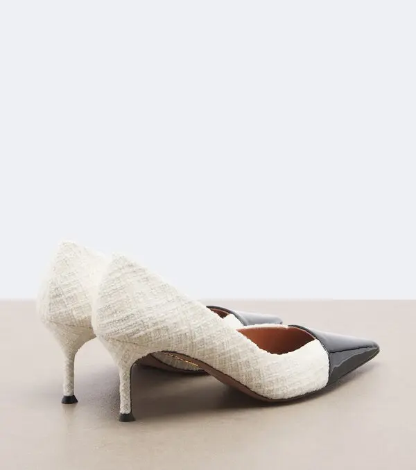 AQUAZZURA Orbit Leather-trimmed Tweed Pumps