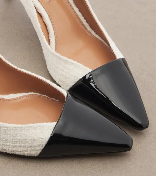 AQUAZZURA Orbit Leather-trimmed Tweed Pumps