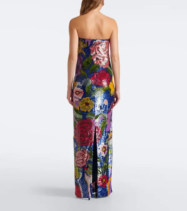 LA FUORI Là Fuori Florentine Garden Sequined Bustier Gown