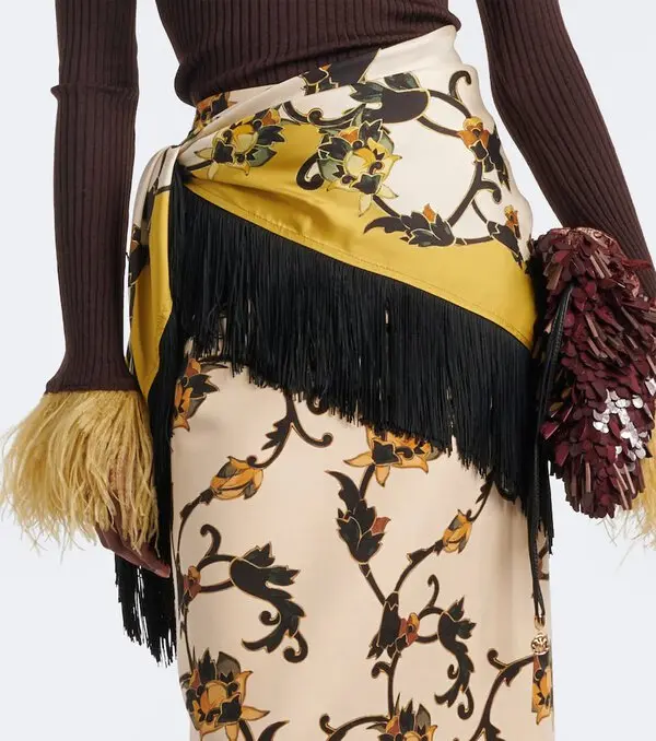 La DoubleJ Buttercup Reversible Fringed Silk Scarf