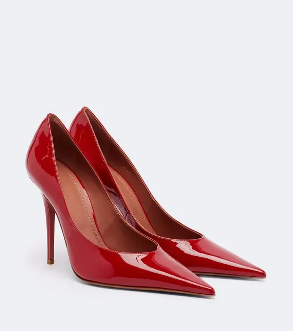 Amina Muaddi Anok Patent Leather Pumps