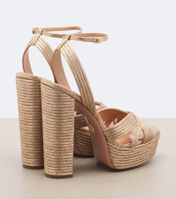 AQUAZZURA Sundance Platform Sandals - Gold