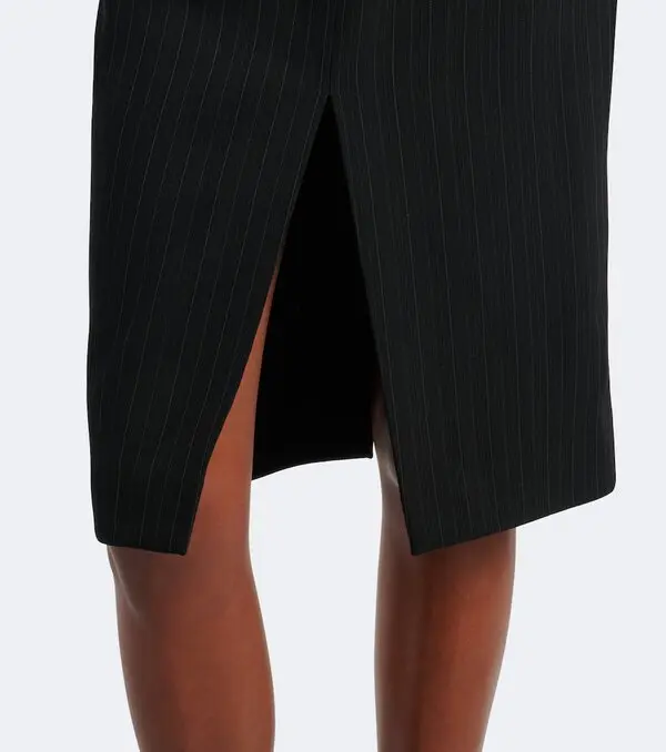 Saint Laurent Chalk Stripe Wool-blend Pencil Skirt