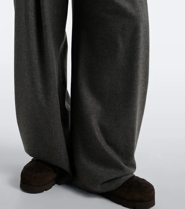 Brunello Cucinelli Wool And Cashmere Wide-leg Pants