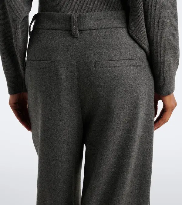 Brunello Cucinelli Wool And Cashmere Wide-leg Pants