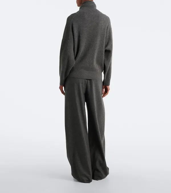 Brunello Cucinelli Wool And Cashmere Wide-leg Pants
