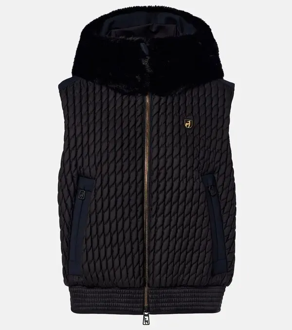 Toni Sailer Flora Hooded Teddy-trimmed Ski Vest
