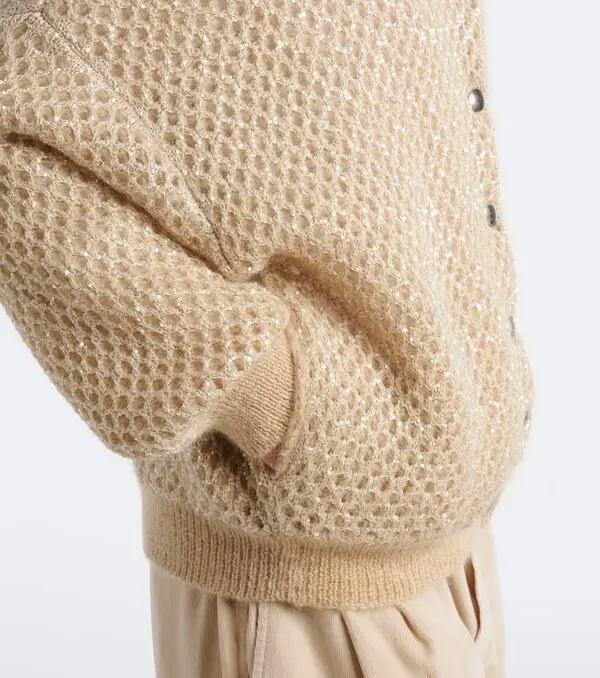 Brunello Cucinelli Open-knit Mohair-blend Cardigan