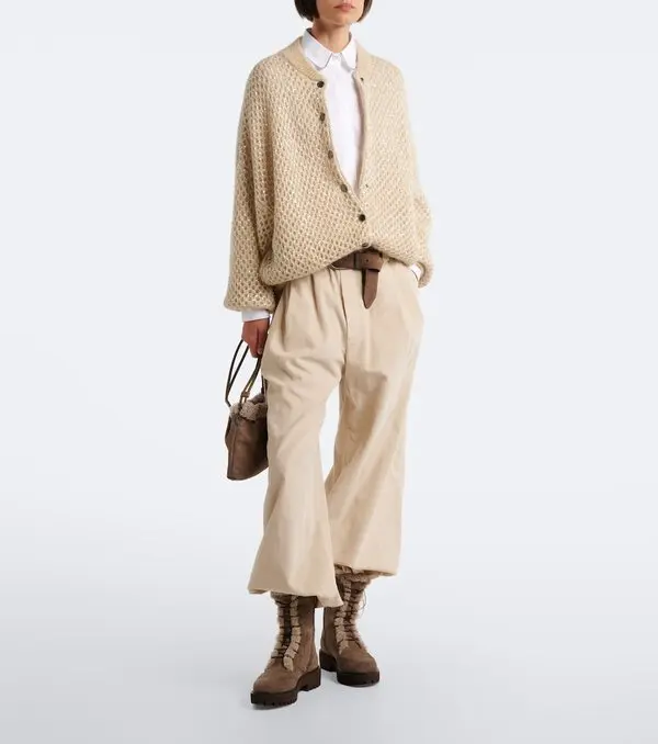 Brunello Cucinelli Open-knit Mohair-blend Cardigan