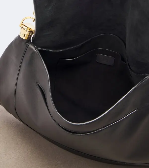 Chloé Marcie Foulard Large Leather Shoulder Bag - Black