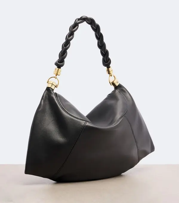 Chloé Marcie Foulard Large Leather Shoulder Bag - Black