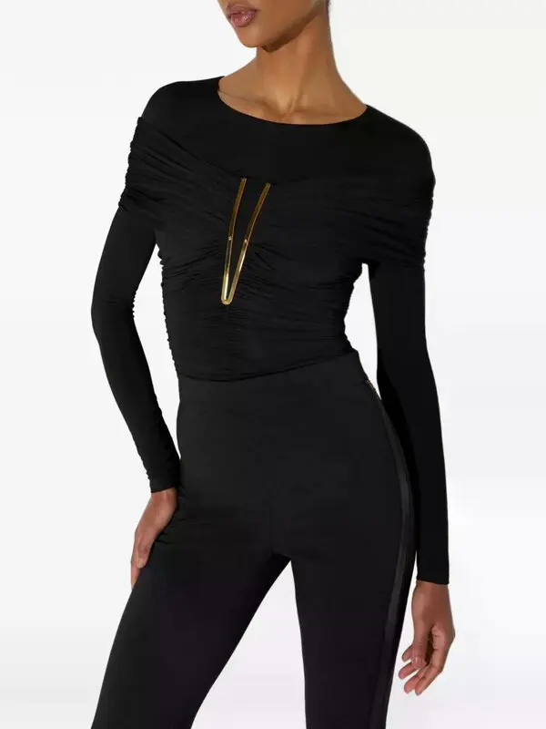 Elisabetta Franchi Bodysuit In Lightweight Crêpe Jersey Fabric