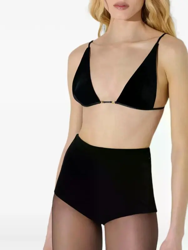 Elisabetta Franchi Bra And Shorts In Flowing Velvet Fabric