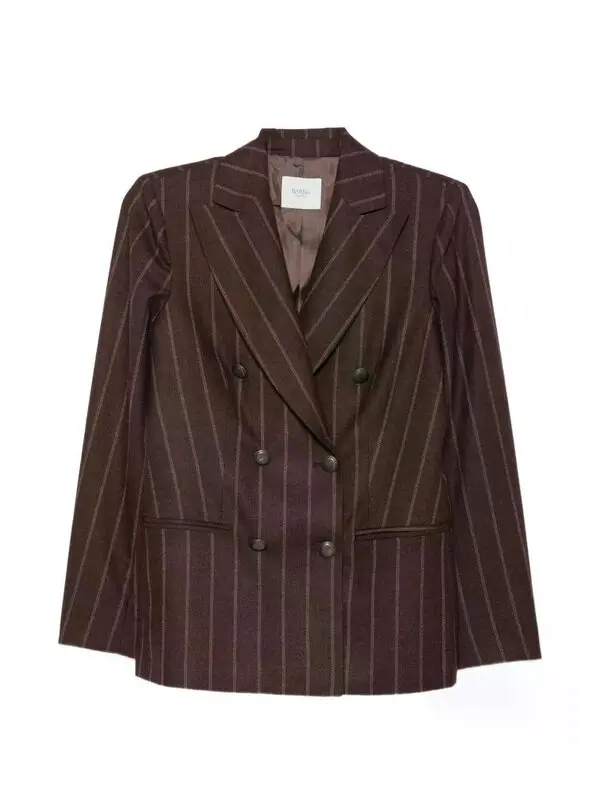 BARBA NAPOLI Pinstripe Double-breasted Blazer - Brown