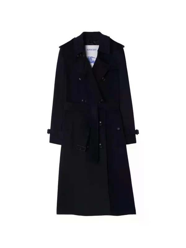 Burberry Long Cashmere Kensington Trench Coat - Blue