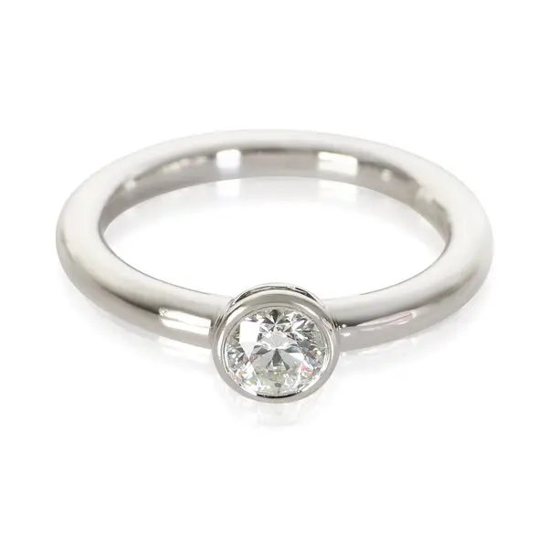 Tiffany & Co. 0.38 Ct Round Brilliant Diamond Bezet Solitaire Engagement Ring