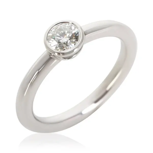 Tiffany & Co. 0.38 Ct Round Brilliant Diamond Bezet Solitaire Engagement Ring