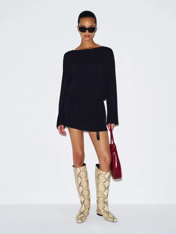 REFORMATION Emmie Knit Dress - Black