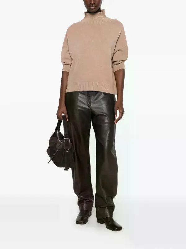 Imperial Ribbed-trim Short-sleeve Sweater