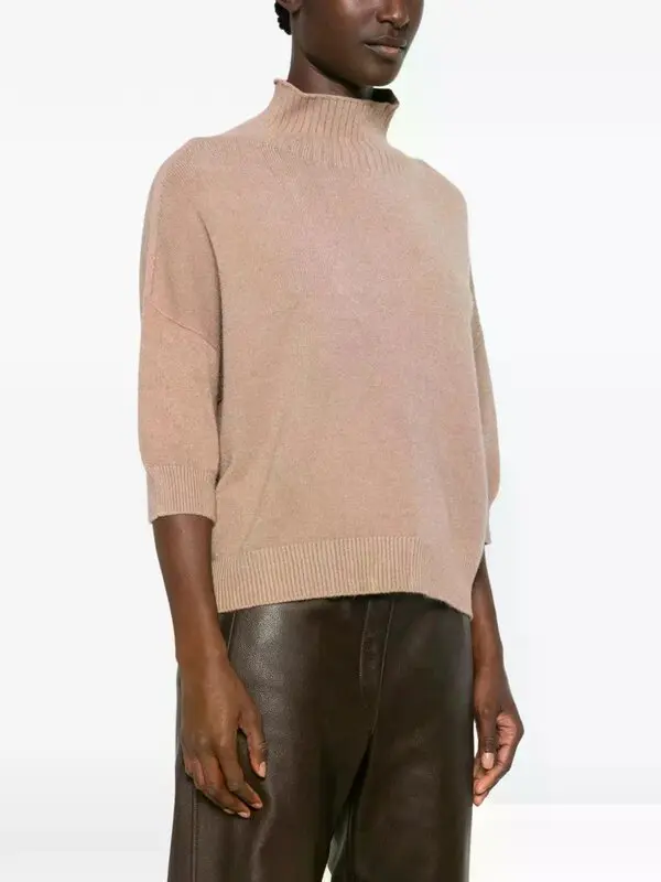 Imperial Ribbed-trim Short-sleeve Sweater