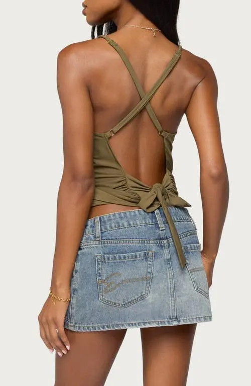 EDIKTED Tippie Backless Surplice Neck Top