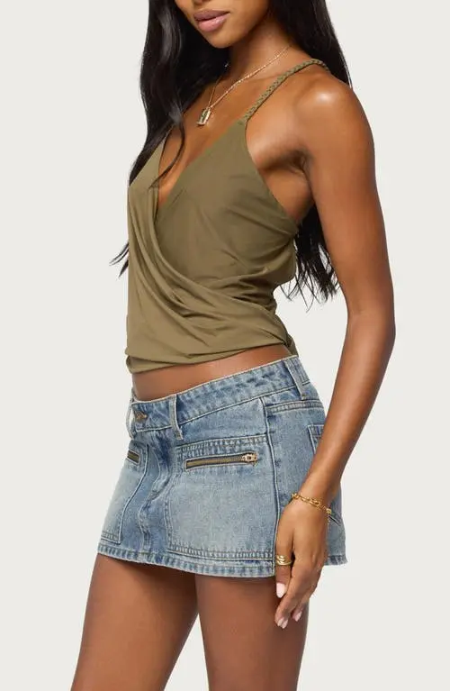 EDIKTED Tippie Backless Surplice Neck Top