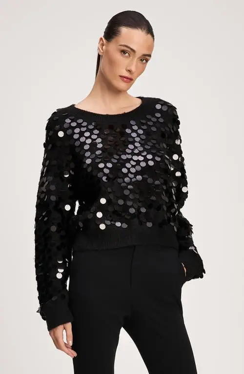 Cinq À Sept Briana Paillette Pullover Sweater - Black