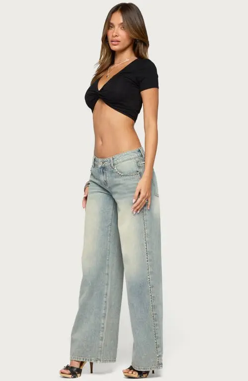 EDIKTED Neila Twist Front Cropped Top