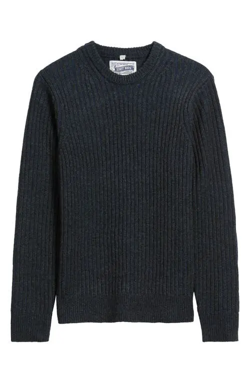 SCHOTT Two-tone Crewneck Sweater - Charcaol