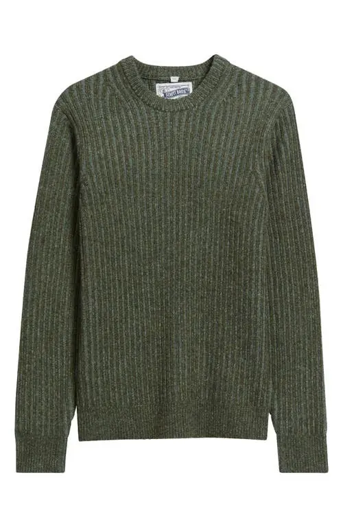 SCHOTT Two-tone Crewneck Sweater - Moss