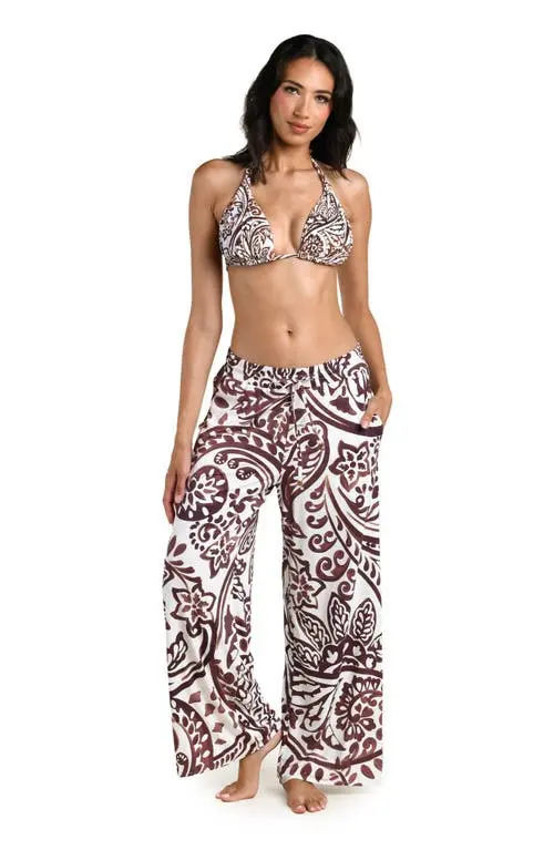 La Blanca Painted Paisley Cover-up Wide Leg Pants