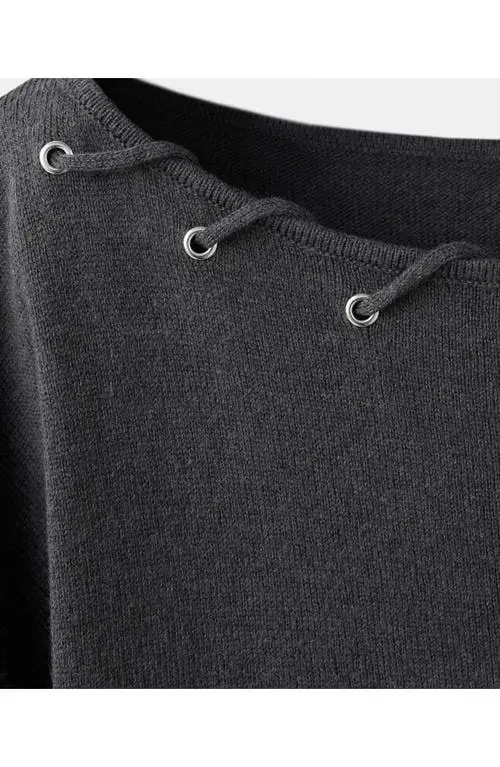 Mango Boat Neck Lace-up Sweater