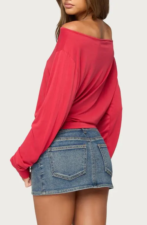 EDIKTED Nannie Off Shoulder Oversized Top