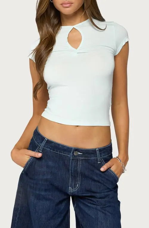 EDIKTED Posea Twist Keyhole Cutout T-shirt