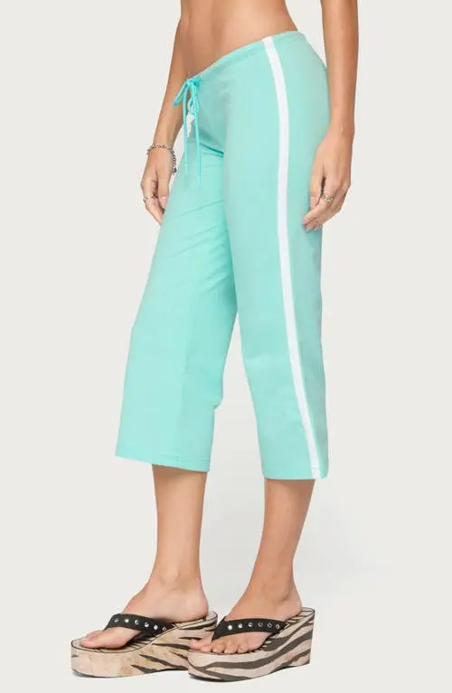 EDIKTED Milene Side Stripe Terry Drawstring Capri Pants
