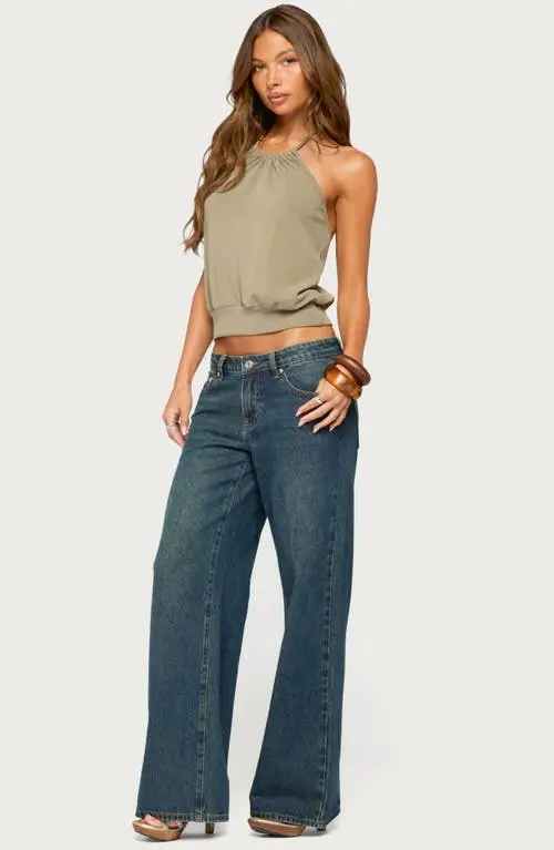 EDIKTED Bondi Cinched Waist Halter Top