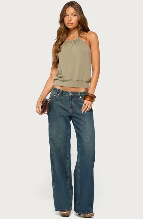 EDIKTED Bondi Cinched Waist Halter Top