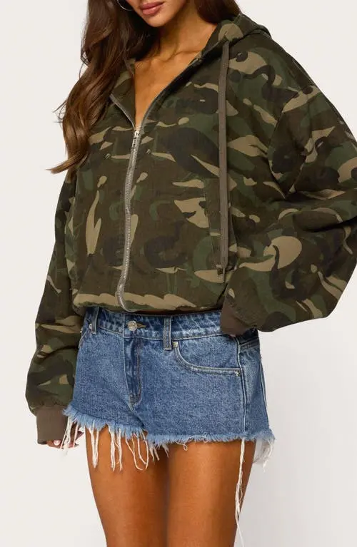 EDIKTED Blanche Camo Hooded Jacket