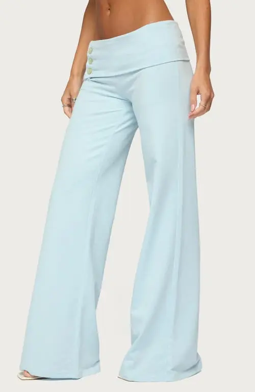 EDIKTED Poppy Wide Leg Button Foldover Pants