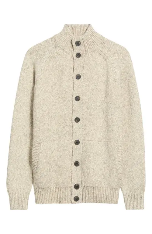 SCHOTT Mock Neck Button Front Cardigan