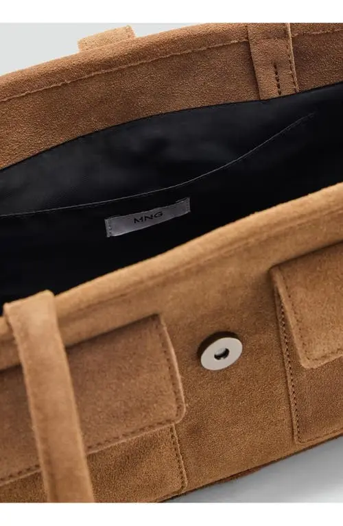 Mango Suede Buckle Shoulder Bag