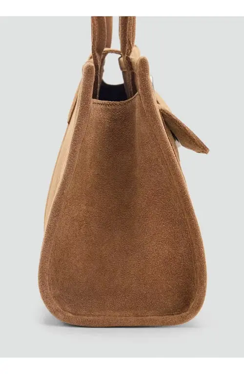 Mango Suede Buckle Shoulder Bag
