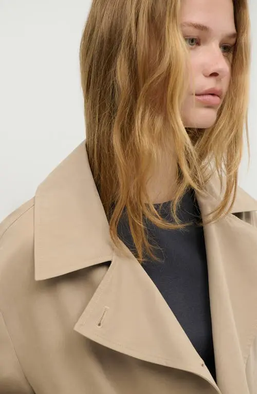 Mango Short Double-breasted Trench Coat