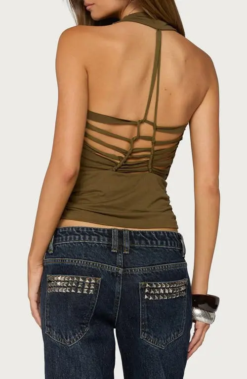 EDIKTED Gaila Cowl Neck Halter Top