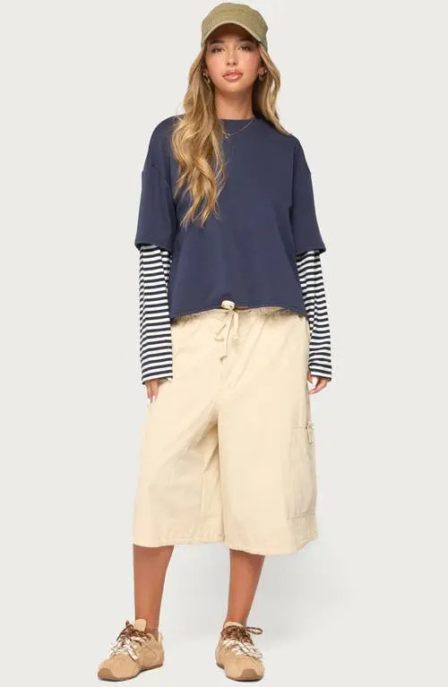 EDIKTED Nacie Layered Striped Long Sleeve T-shirt