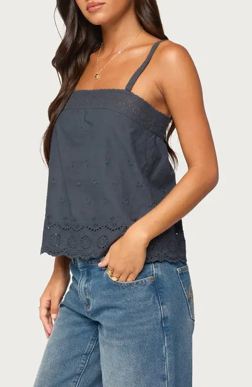 EDIKTED Esma Scalloped Eyelet Top