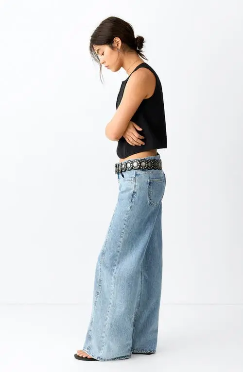 Mango Low Waist Wide Leg Jeans