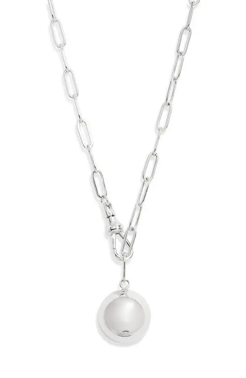 Argento Vivo Swivel Clasp Harmony Ball Pendant Necklace - Silver