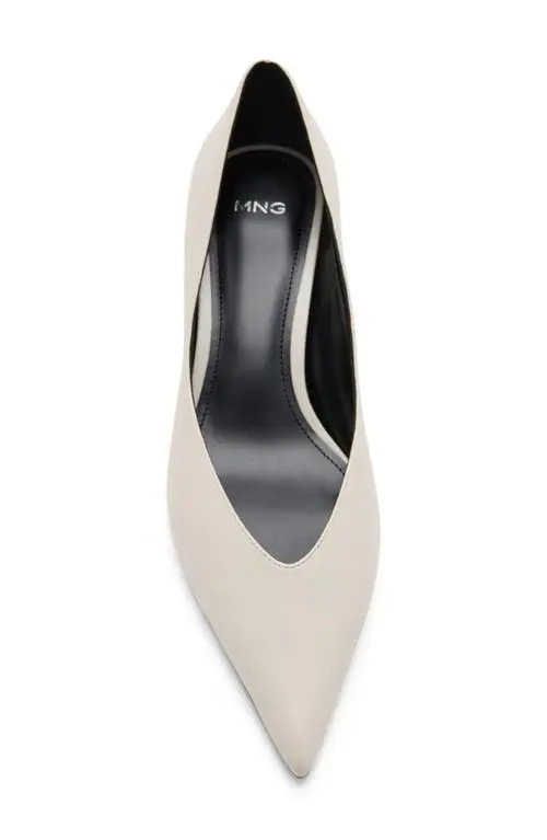 Mango Pointed Toe Kitten Heel Pump
